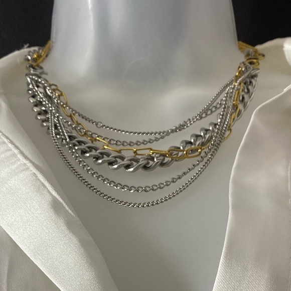 Swatch | Jewelry | Swatch Gold Silver Multi Chain Necklace | Poshmark